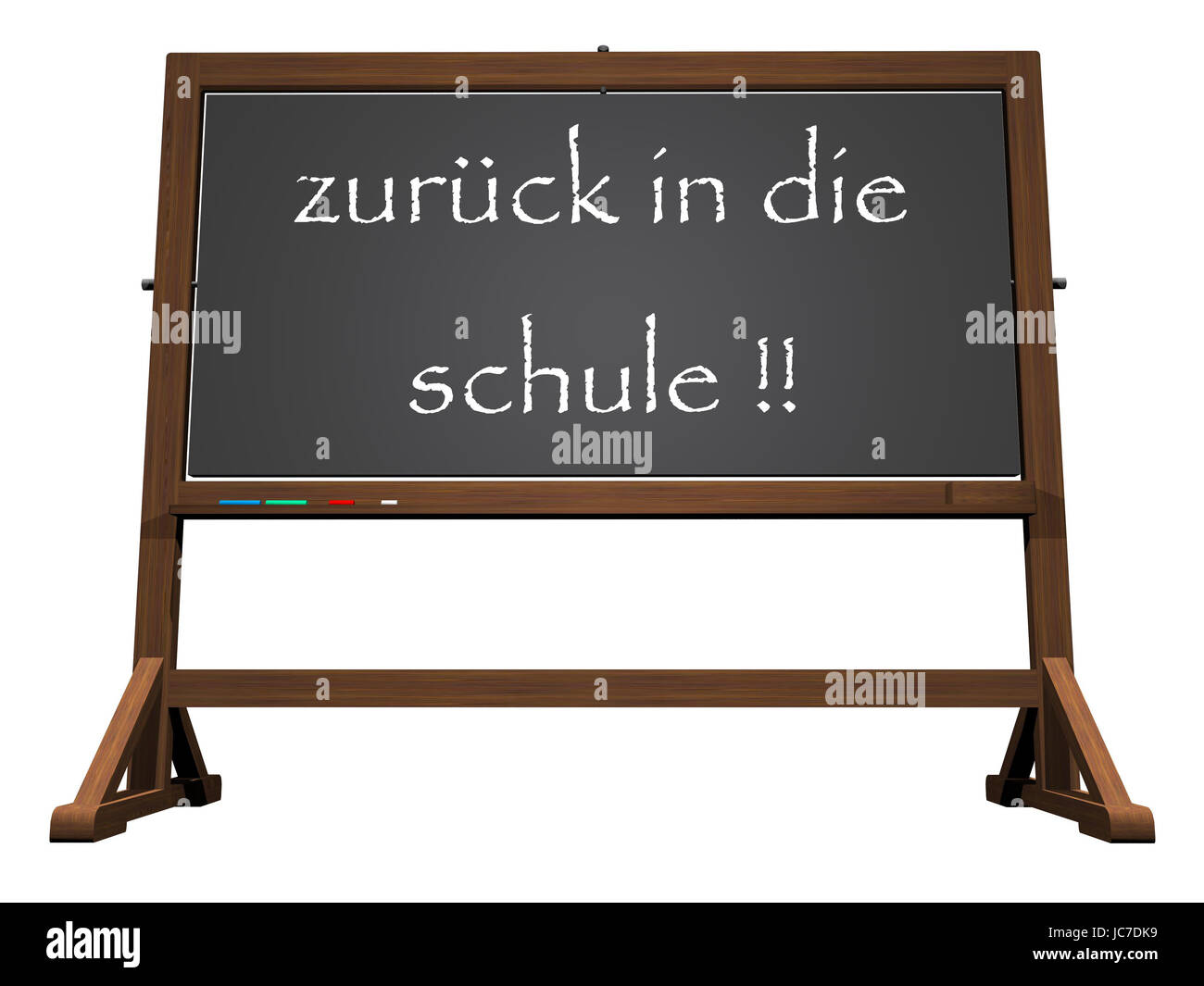 School blackboard german back to school isolated in white background ...
