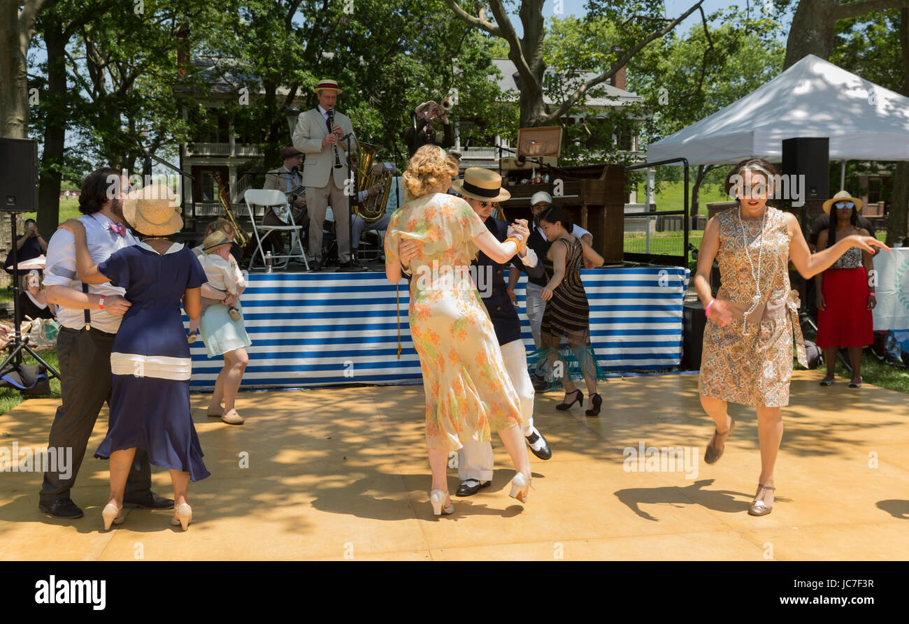 Atmosphere at 12th annual Jazz Age lawn party on Governors Island ...