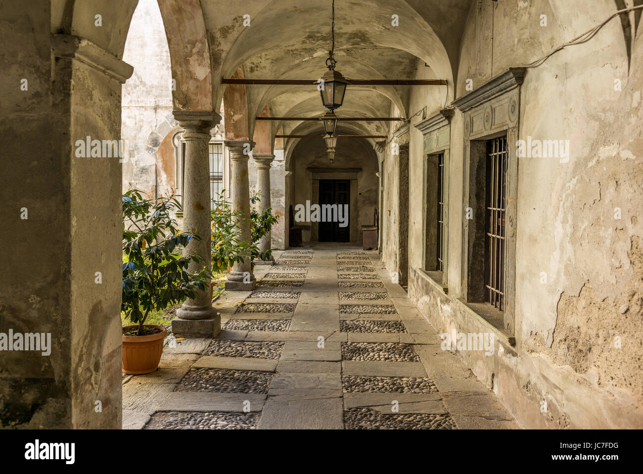 Courtyard on a medieval house - 4 Stock Photo - Alamy