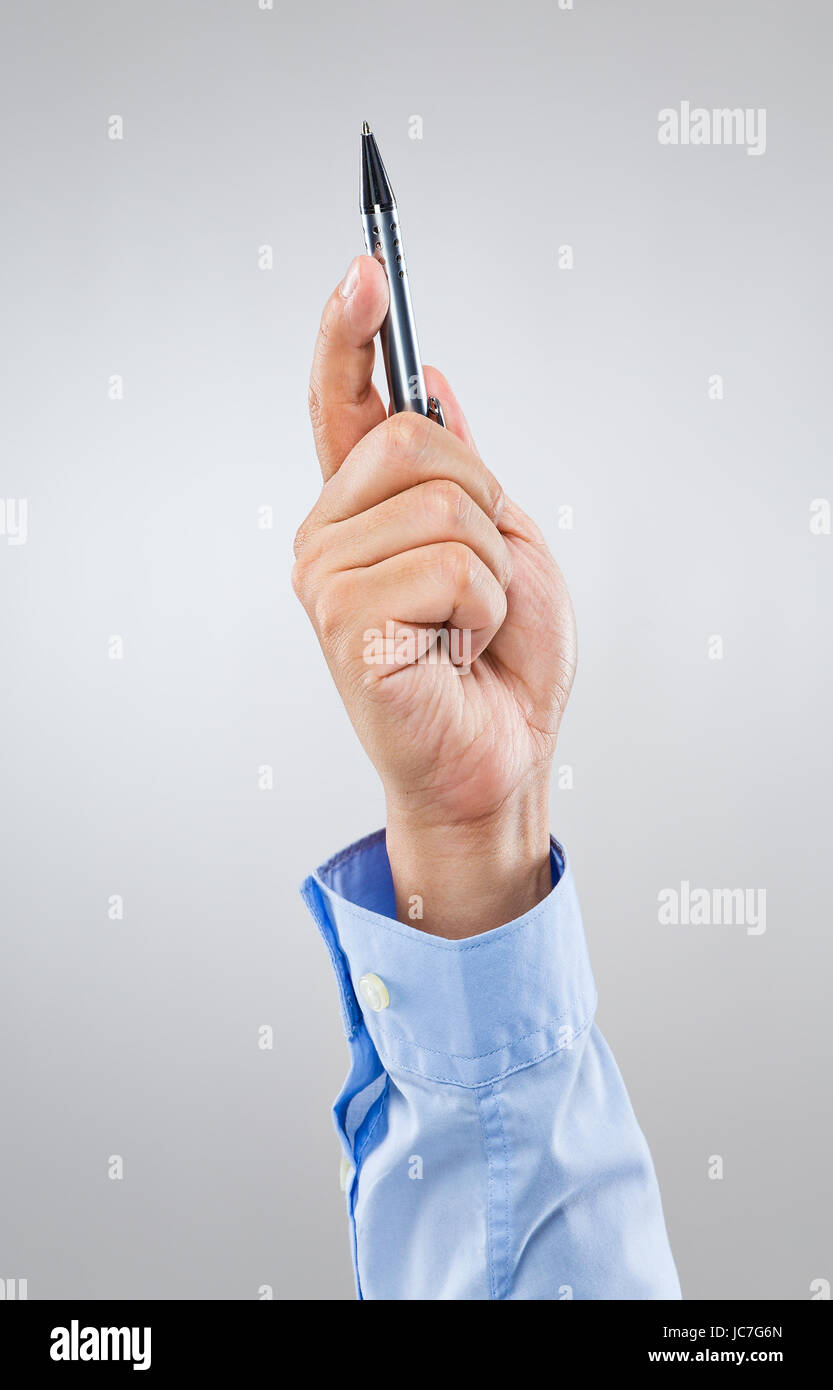 Businessman hand point up Stock Photo - Alamy