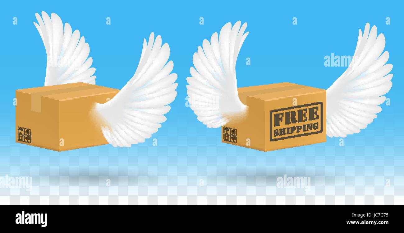Box package wings delivery design hi-res stock photography and images ...