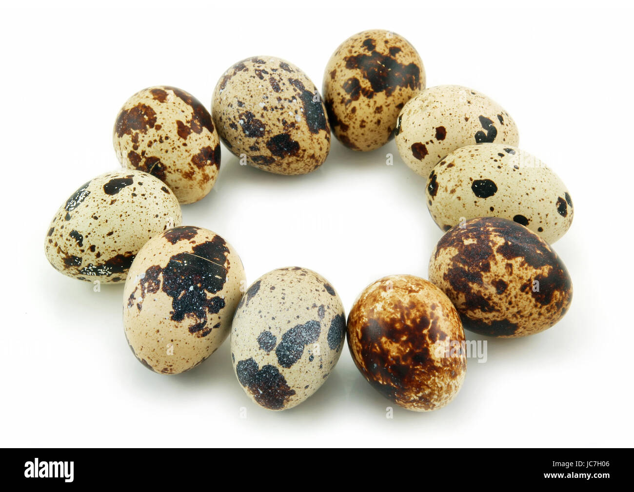 Group of Raw Quail Eggs Isolated on White Background Stock Photo - Alamy