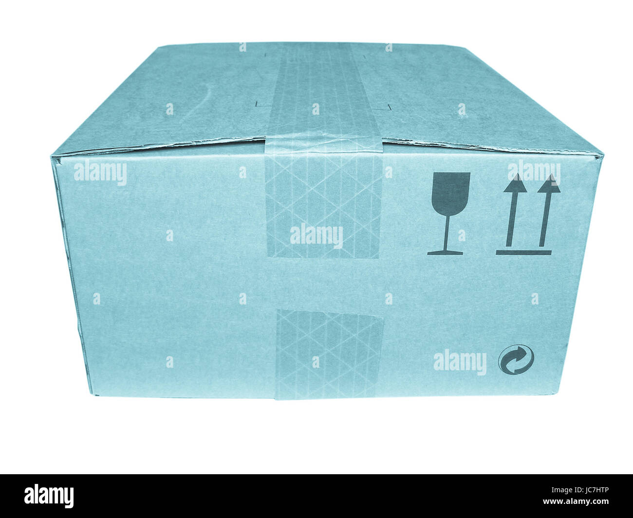 Parcel packet isolated over a white background - cool cyanotype Stock ...