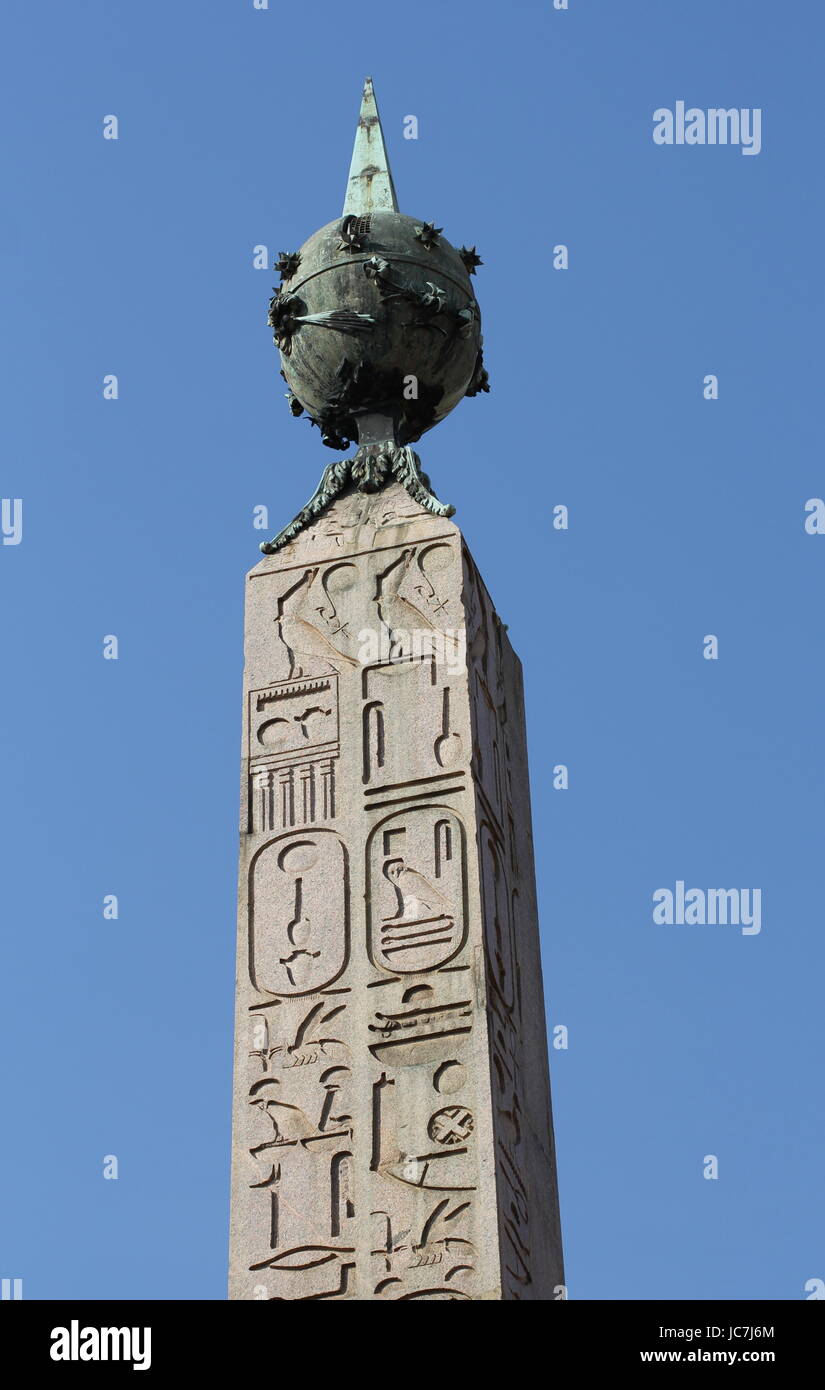 The huge granite obelisk of Montecitorio was brought to Rome from ...