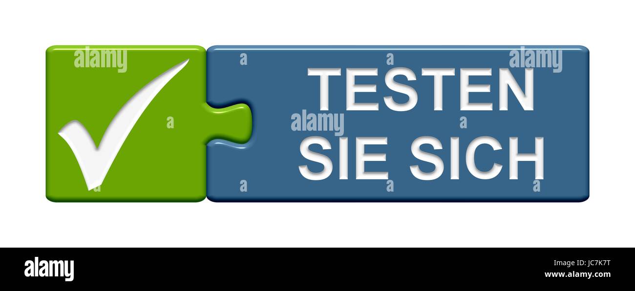 puzzle button: test yourself Stock Photo - Alamy