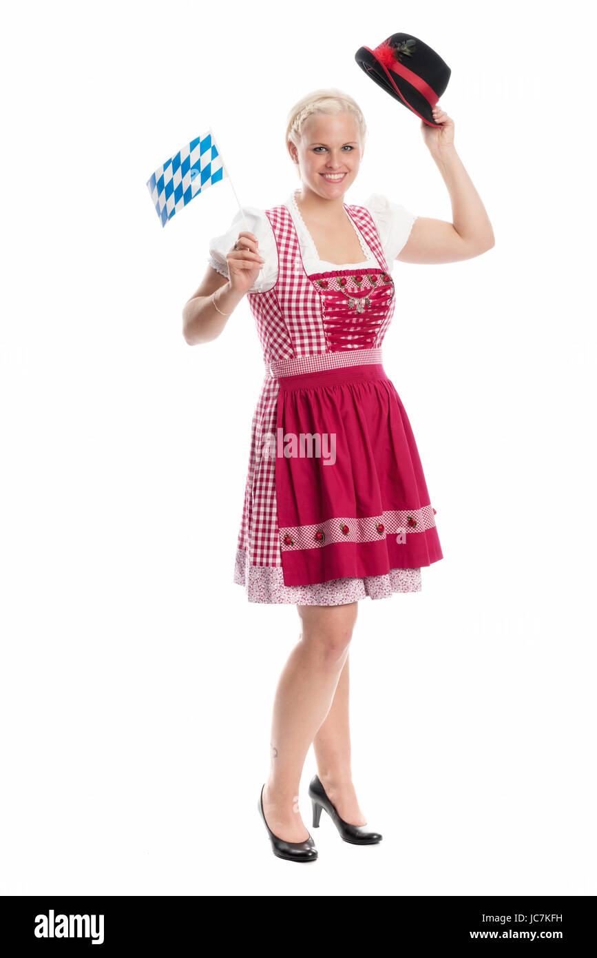 blonde maid with flag Stock Photo - Alamy