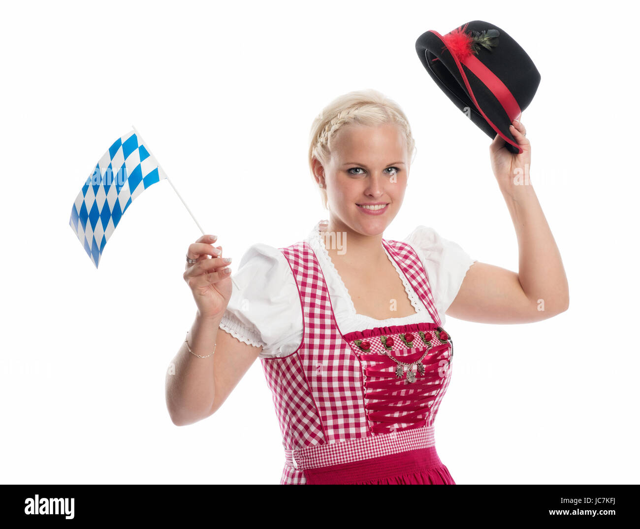 blonde maid with flag Stock Photo - Alamy