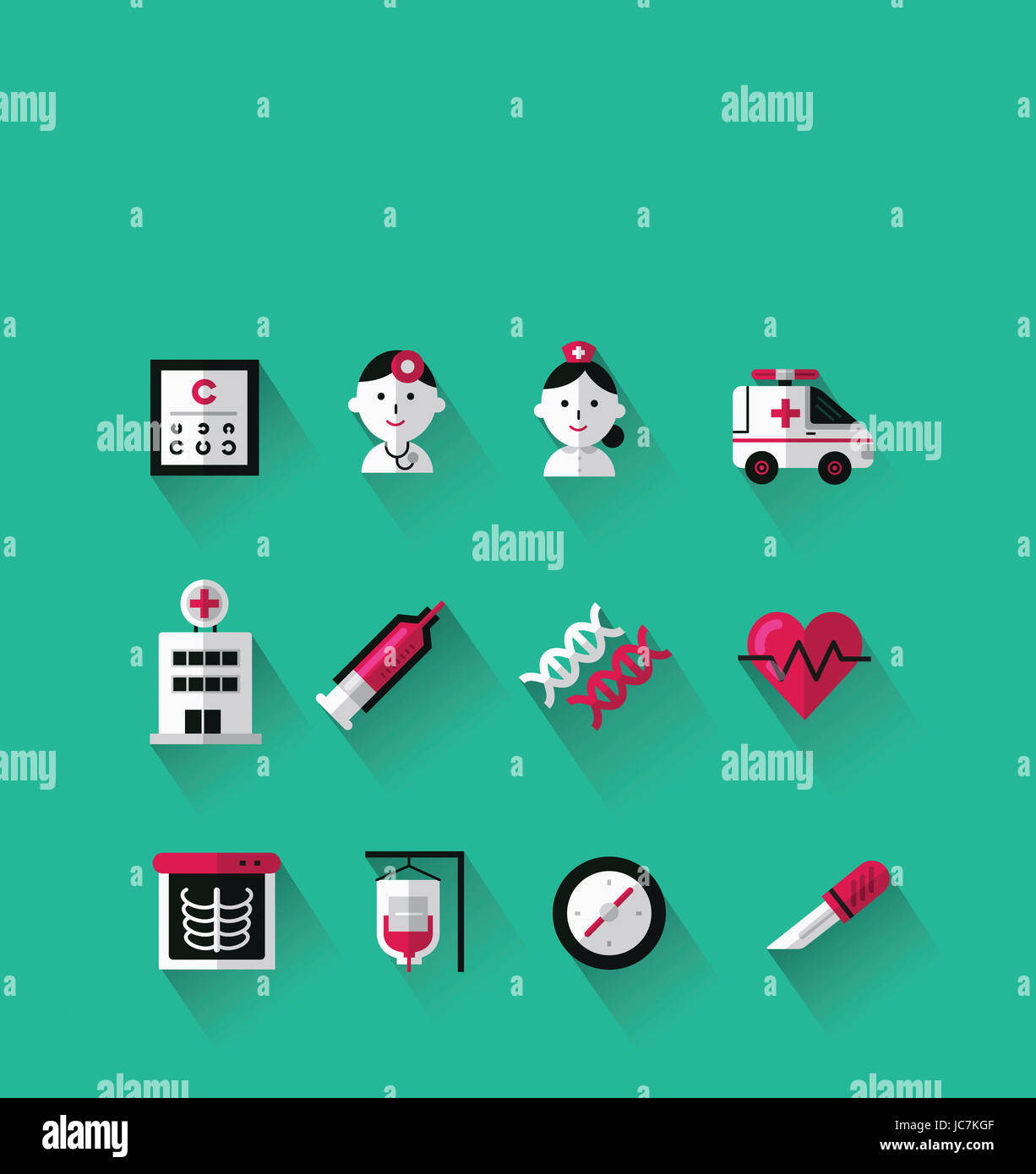 Various icons related to hospital Stock Photo - Alamy