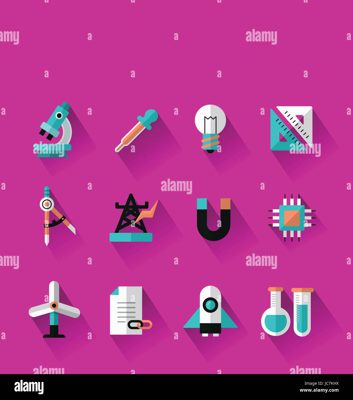 Various icons related to science Stock Photo - Alamy
