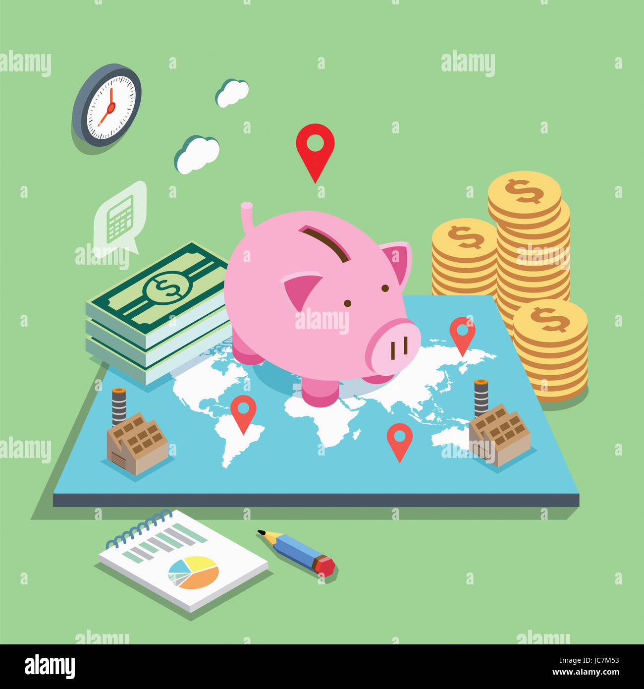 Illustration representing global business Stock Photo - Alamy
