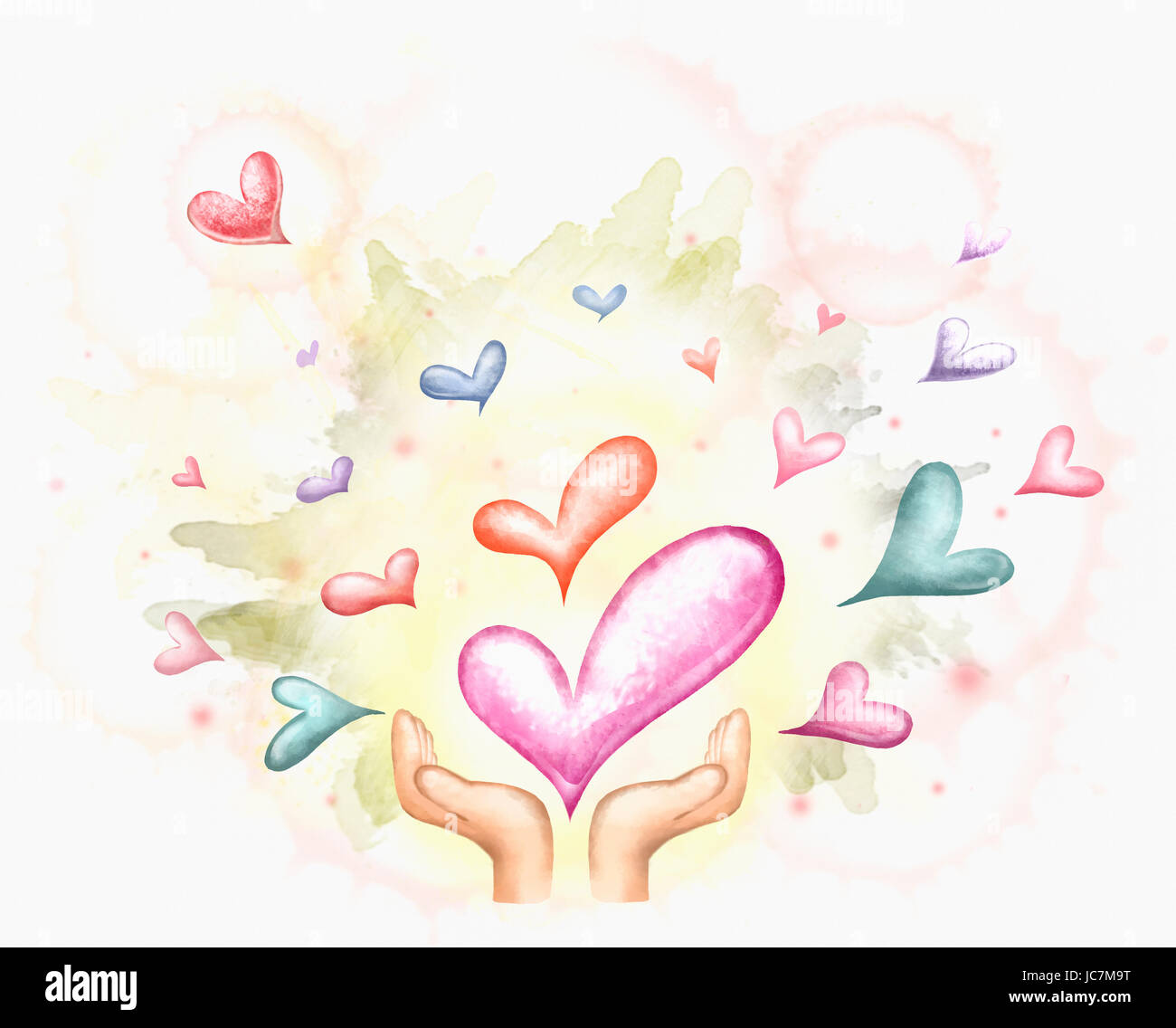 Hands holding hearts Stock Photo - Alamy