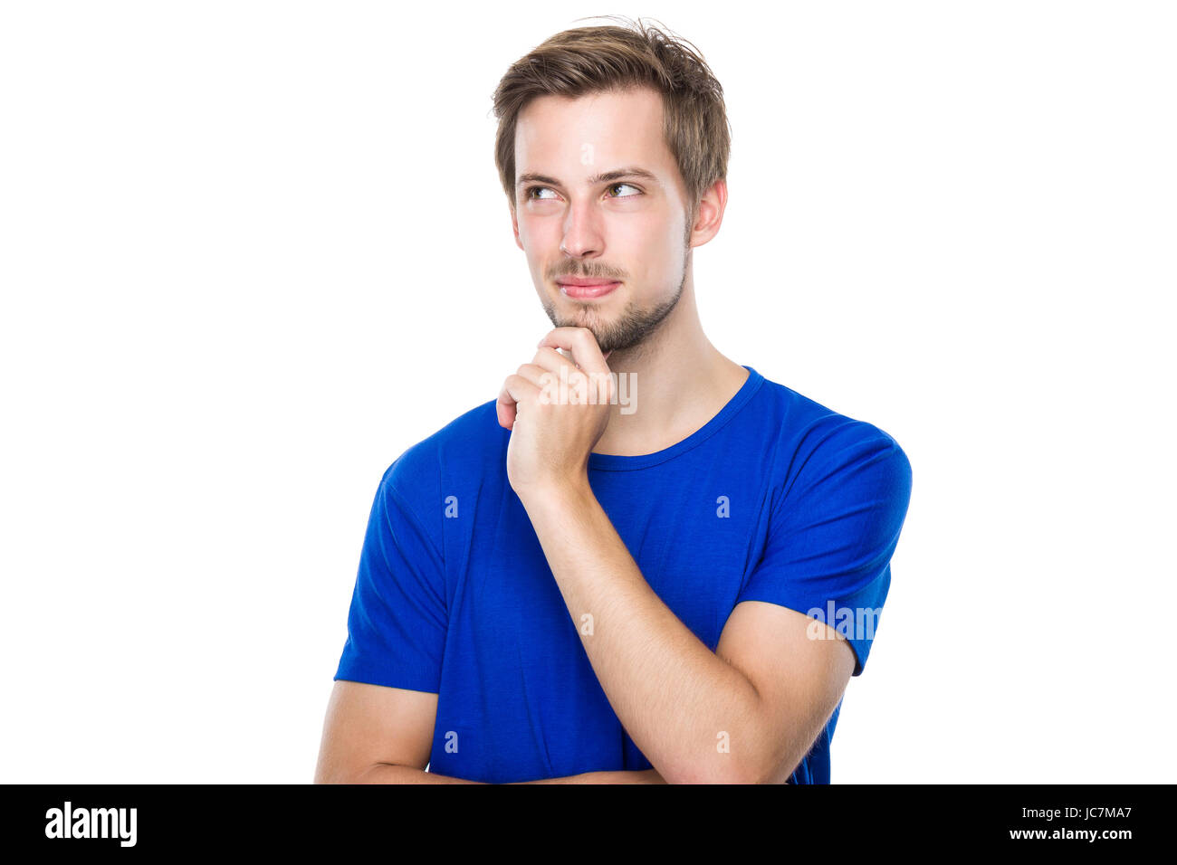 Young man think of idea Stock Photo - Alamy