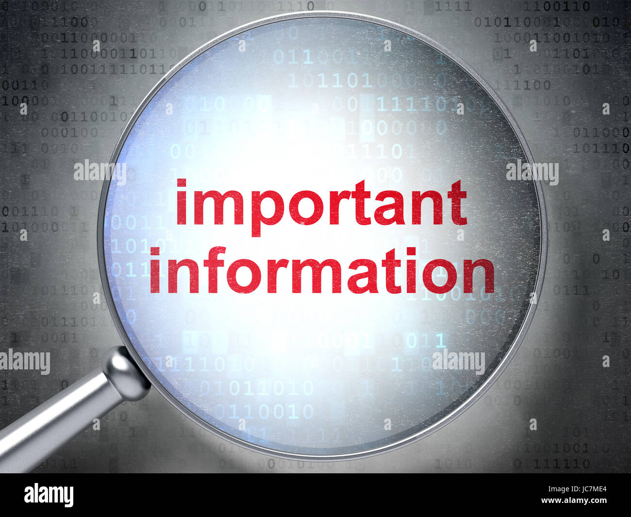 Data concept: Important Information with optical glass Stock Photo - Alamy