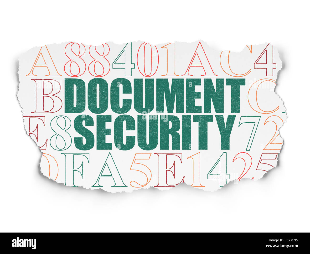 Safety concept: Document Security on Torn Paper background Stock Photo ...