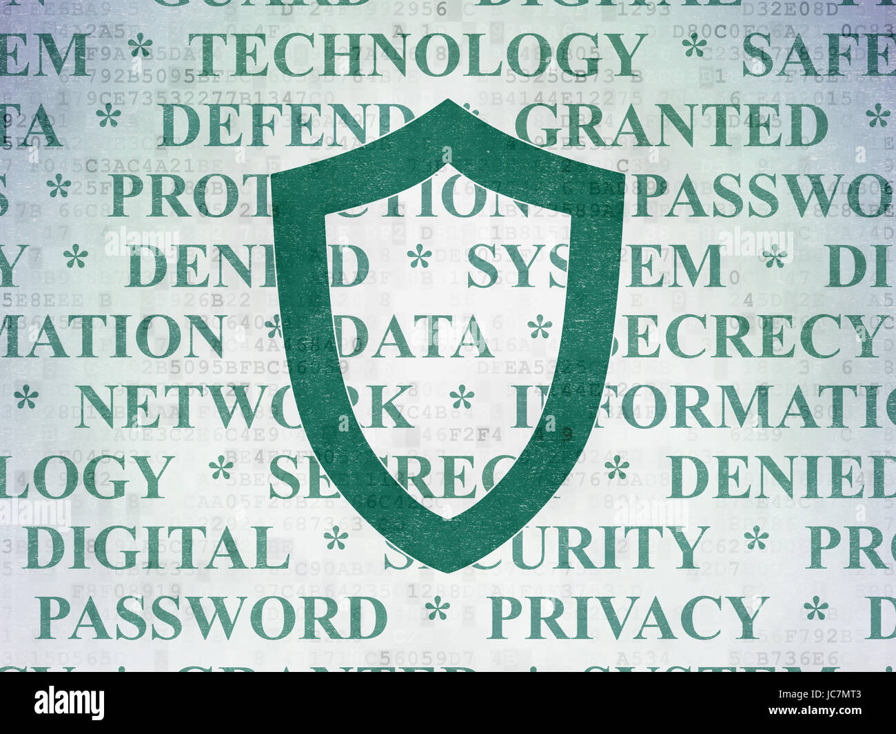 Safety concept: Contoured Shield on Digital Data Paper background Stock ...