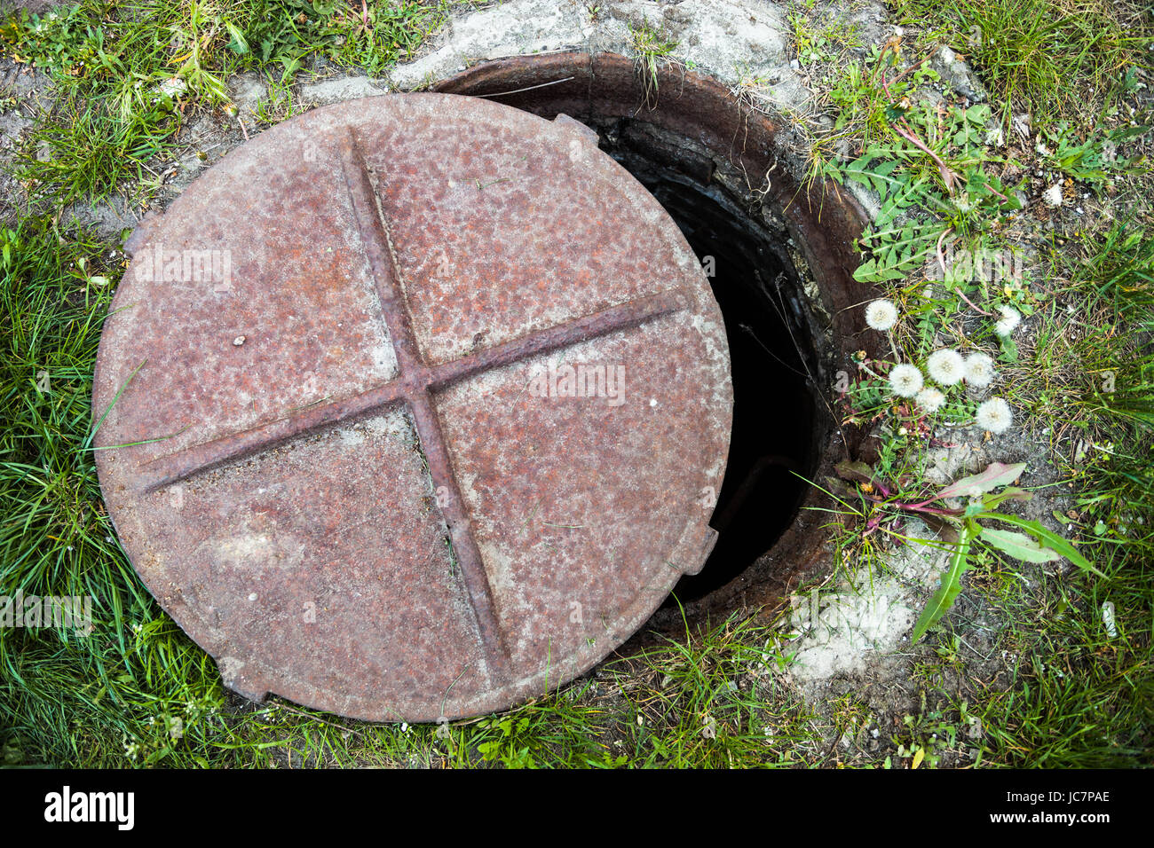 Open manhole grass hi-res stock photography and images - Alamy