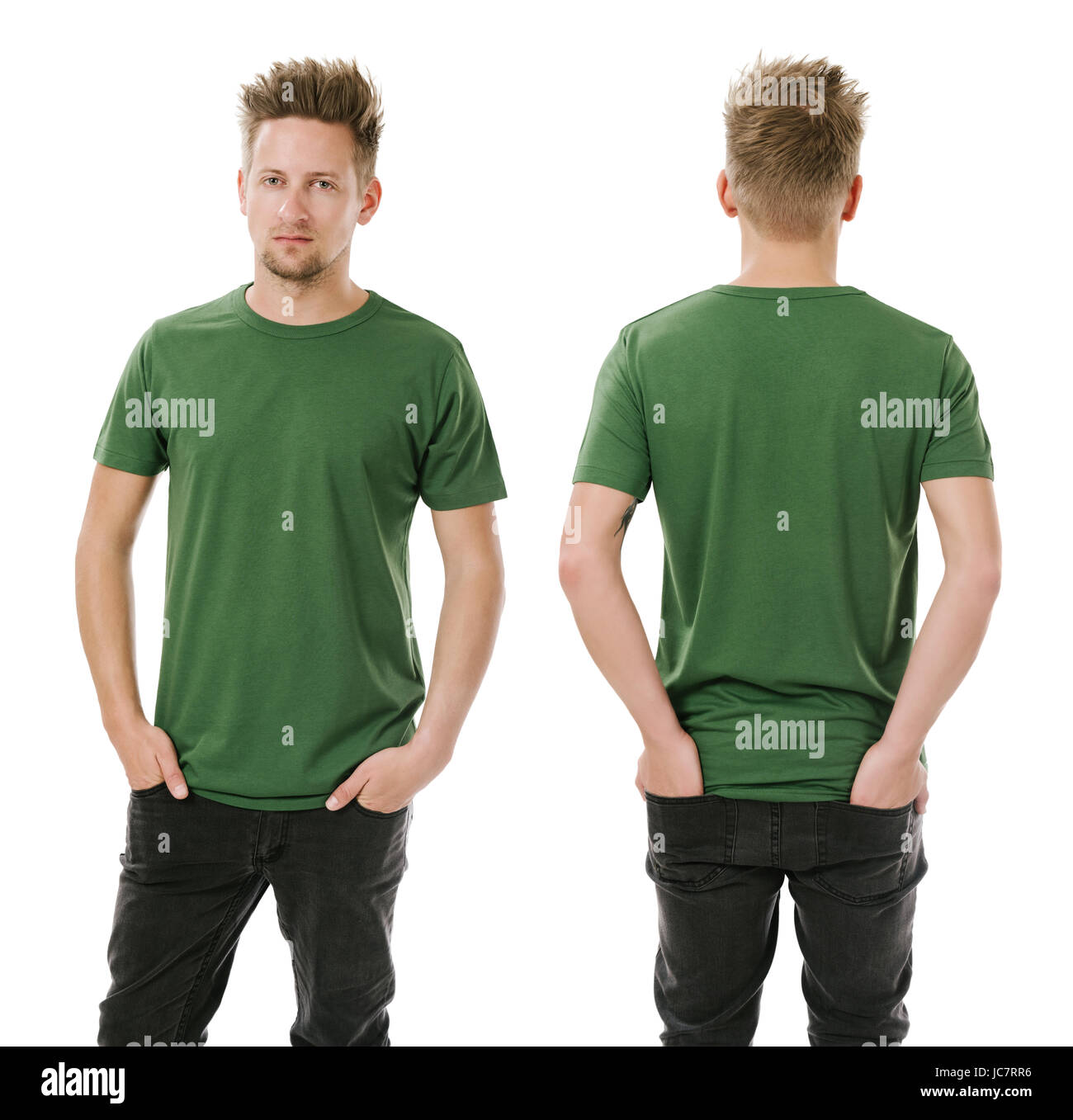 Blank Green T Shirt Back