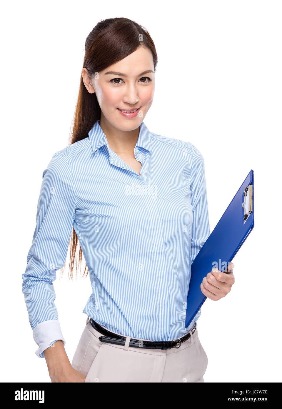 Business executive with clipboard Stock Photo - Alamy