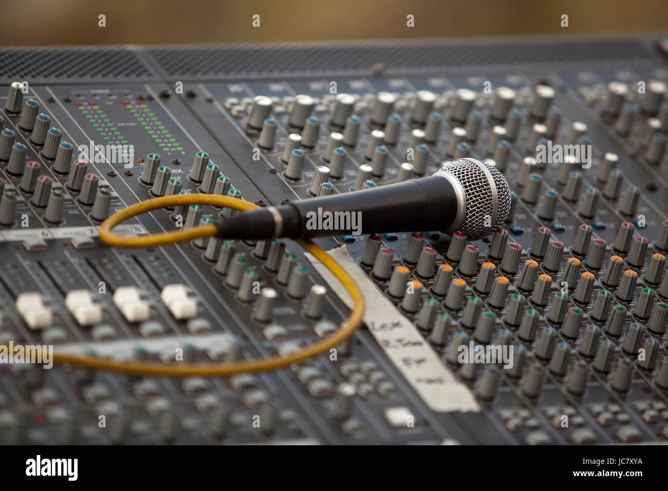 microphone and mixer Stock Photo - Alamy