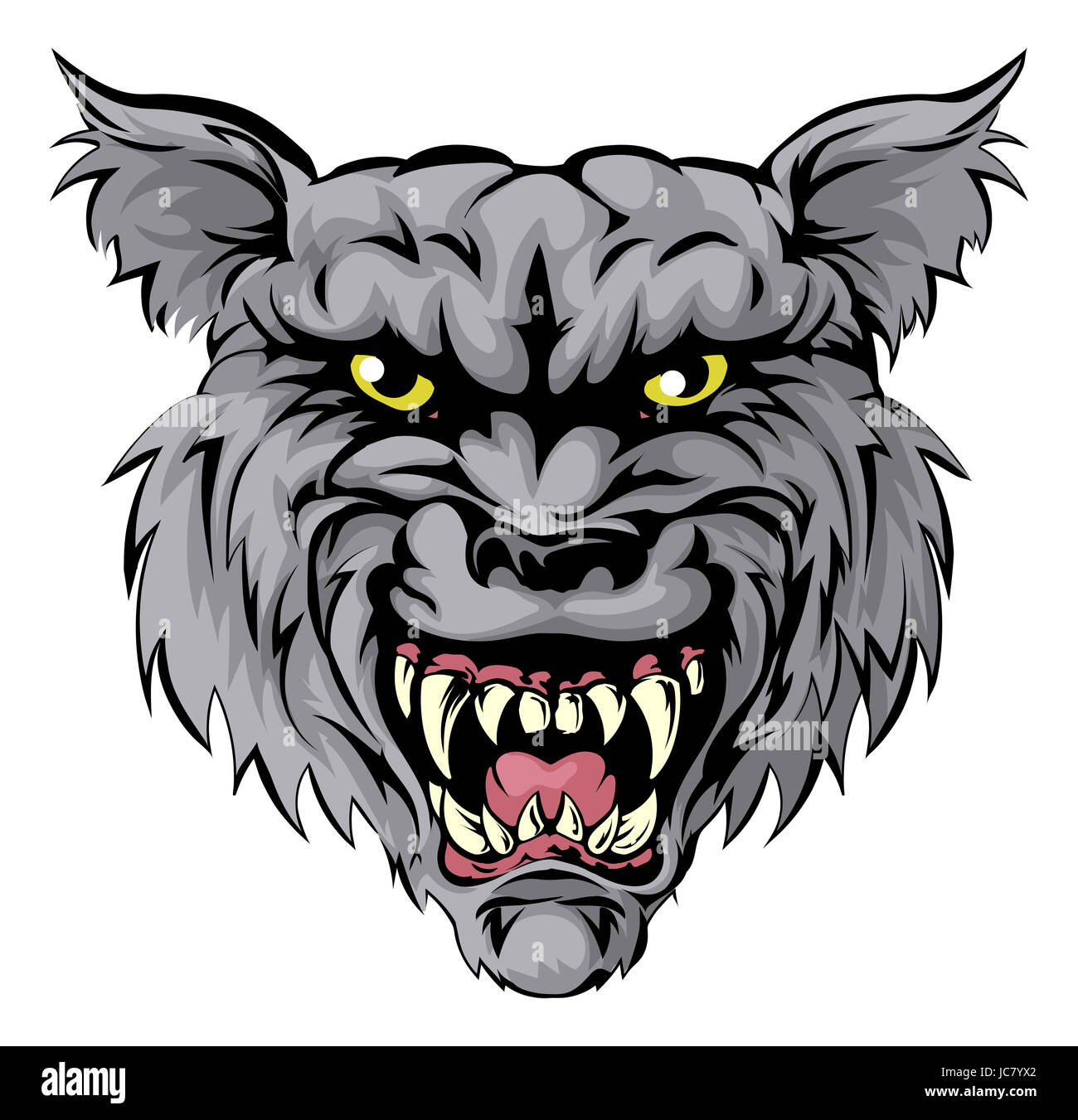 Cartoon Fierce Wolf Animal Character High Resolution Stock Photography ...