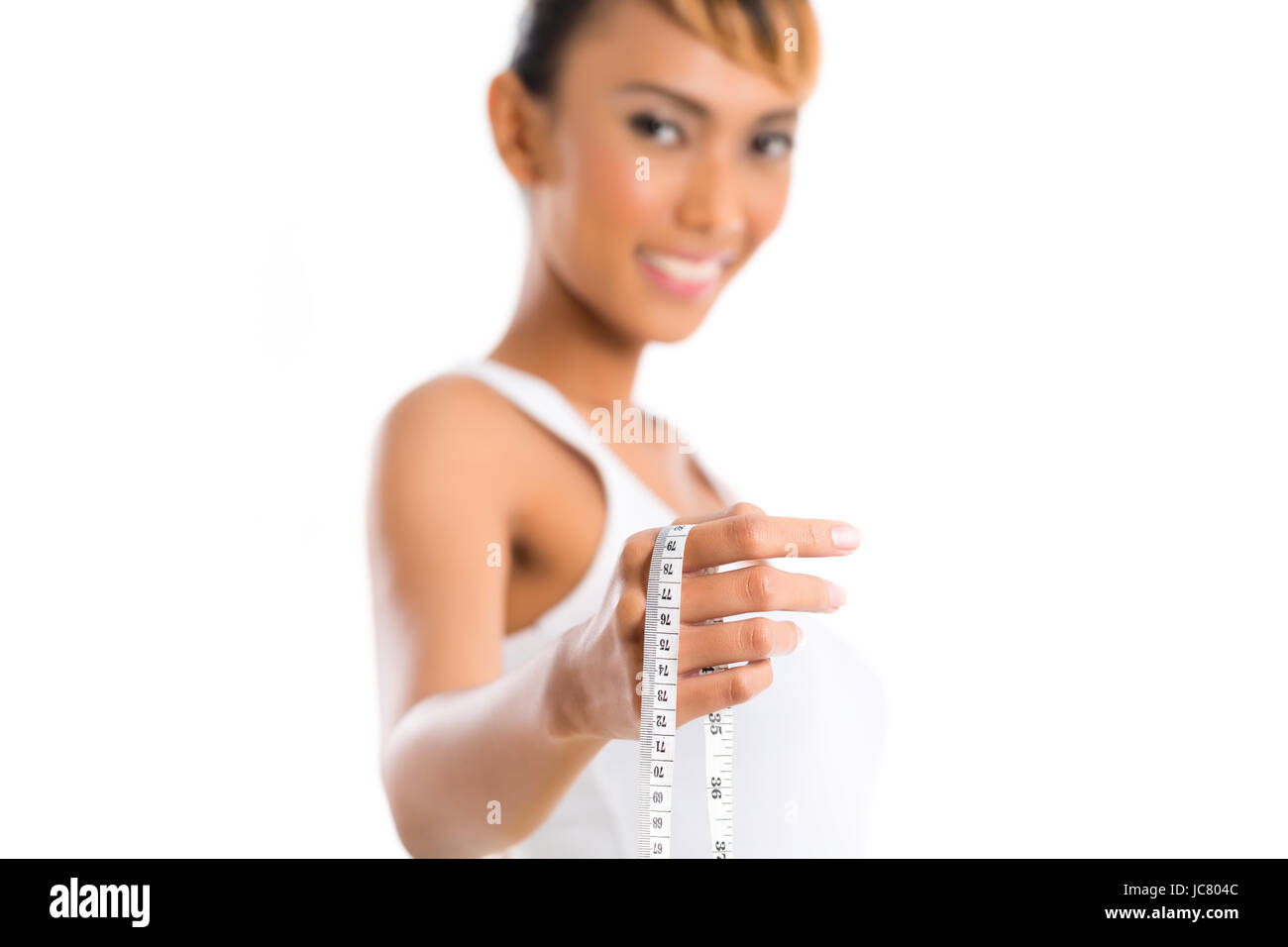Asian overweight woman measuring hi-res stock photography and images ...