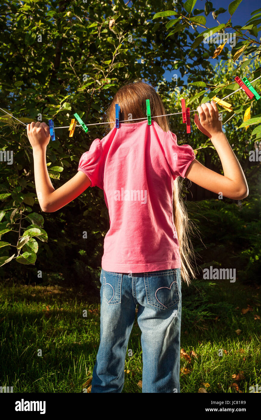 Clothesline back garden hi-res stock photography and images - Alamy