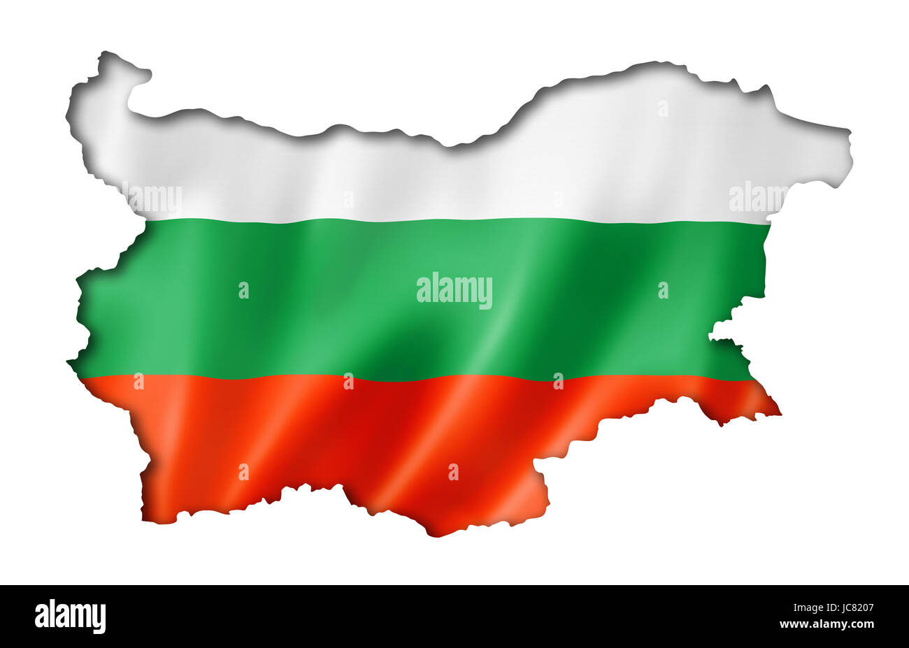 Bulgaria flag map, three dimensional render, isolated on white Stock ...