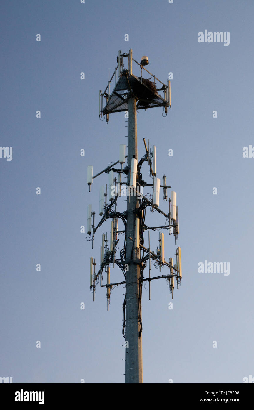 sendemast for mobile with many antennas Stock Photo - Alamy