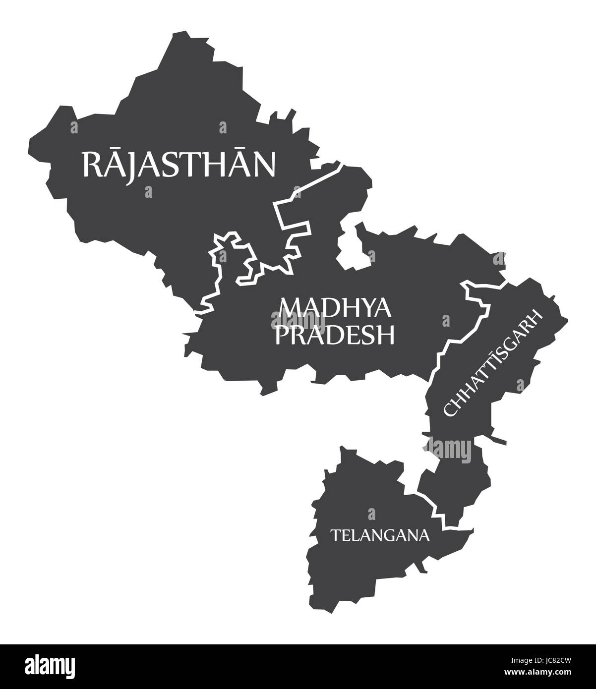 Map of madhya pradesh High Resolution Stock Photography and Images - Alamy