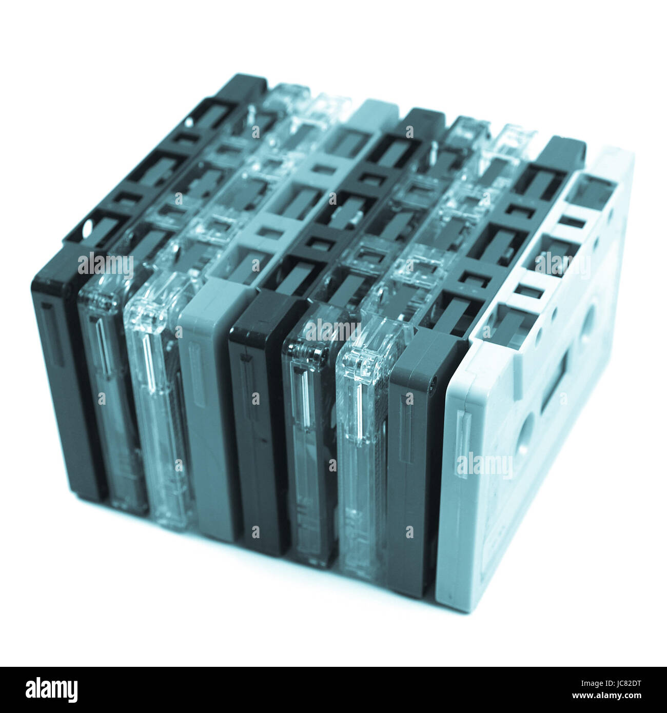 Magnetic tape cassette for audio music recording - isolated over white ...