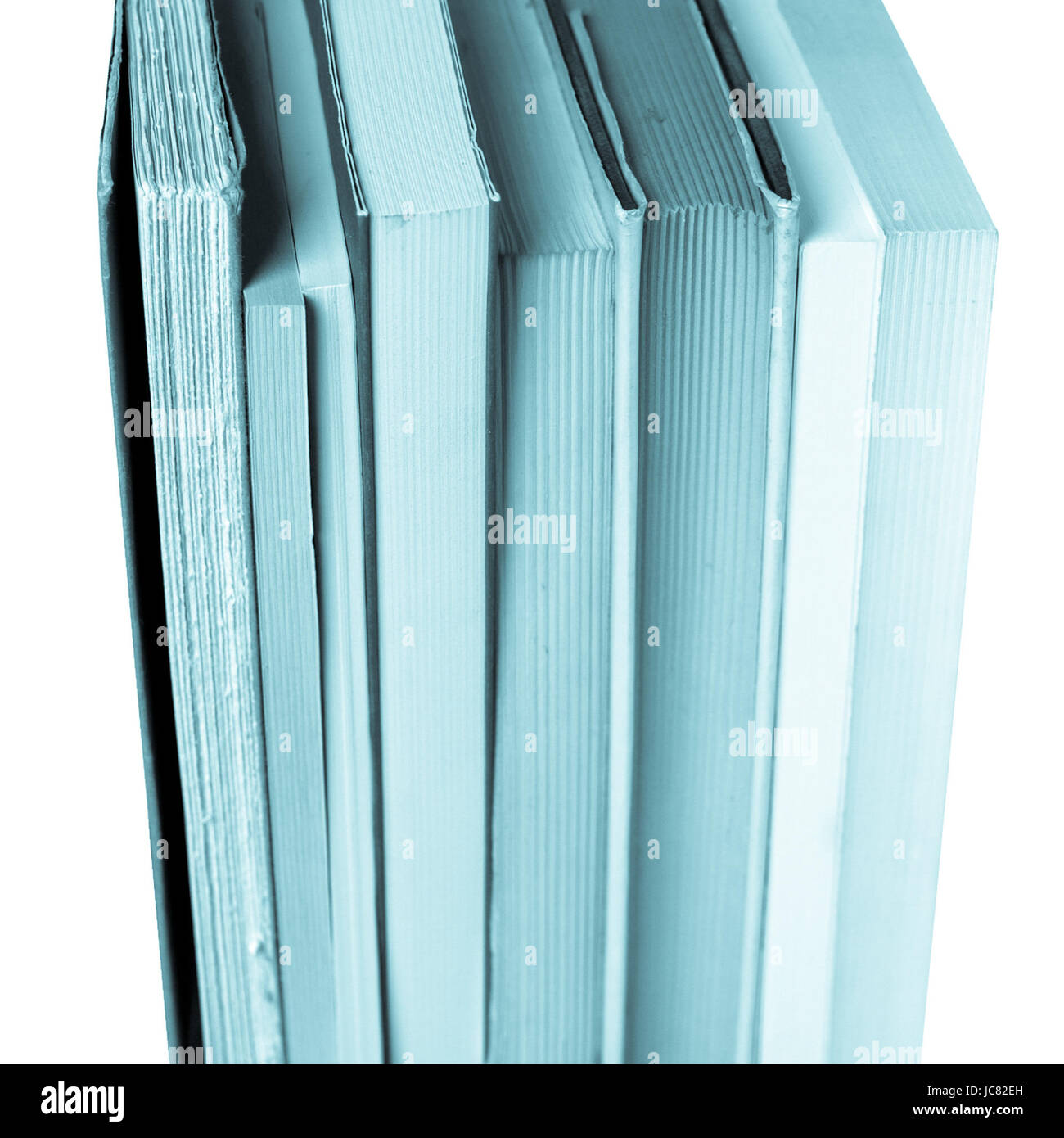 Pile or stack of books - cool cyanotype Stock Photo - Alamy