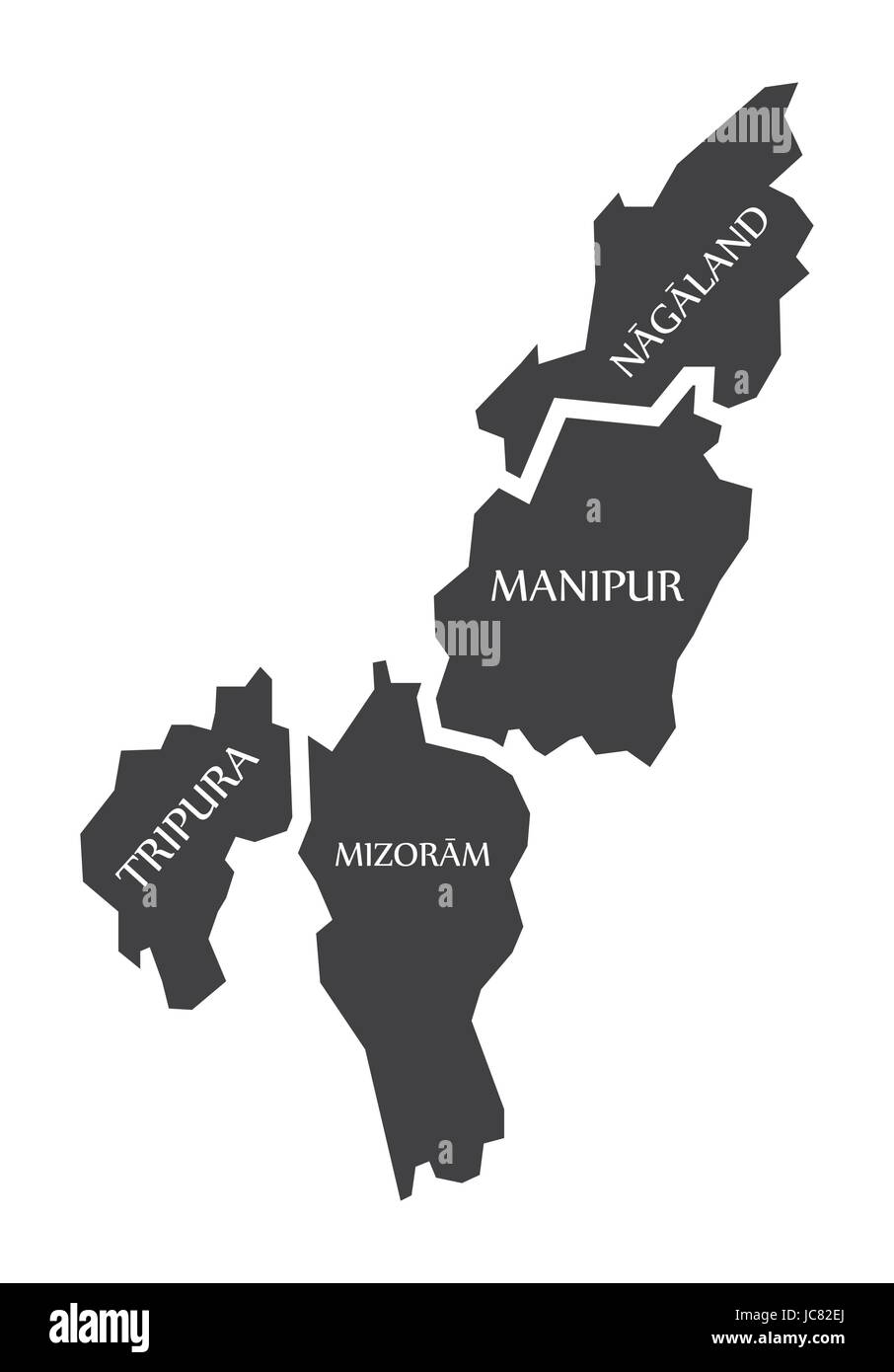 Map of mizoram Stock Vector Images - Alamy