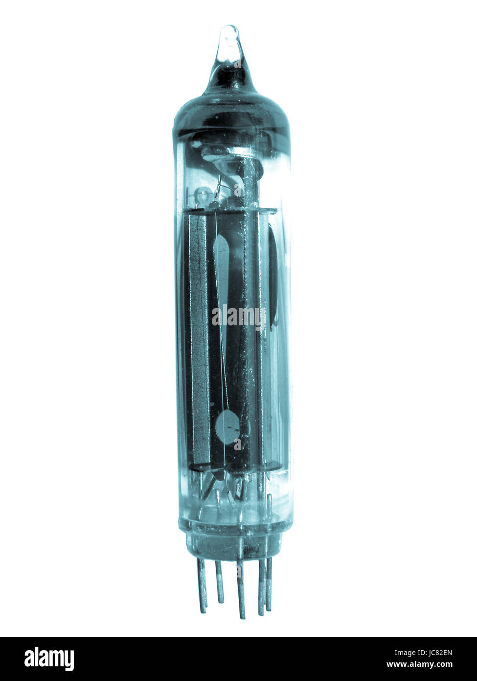 A picture of Vacuum tube electron valve - cool cyanotype Stock Photo ...
