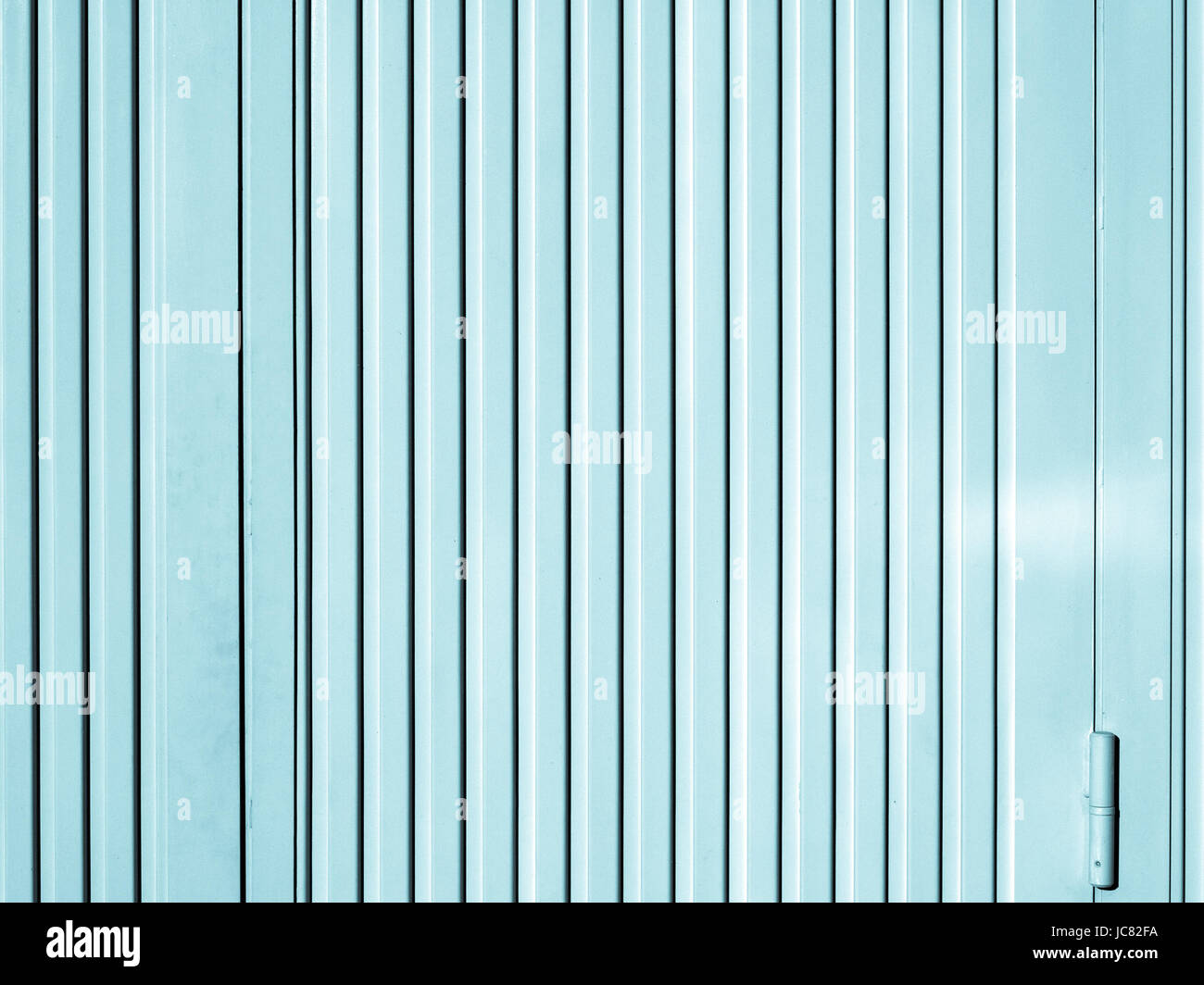 Detail of industrial steel metal door background - cool cyanotype Stock ...