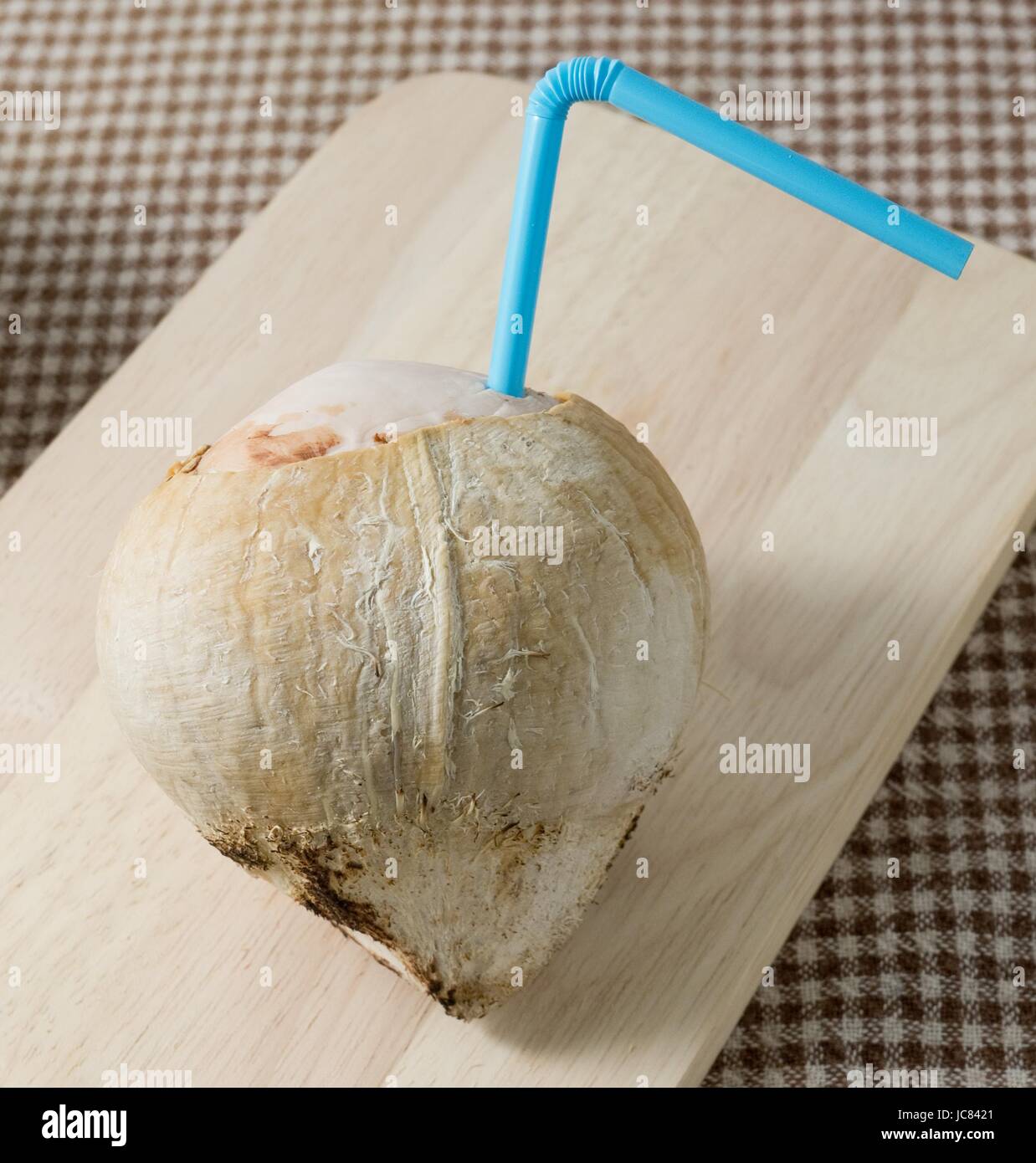 Coconut drinking straw on palm hi-res stock photography and images - Alamy