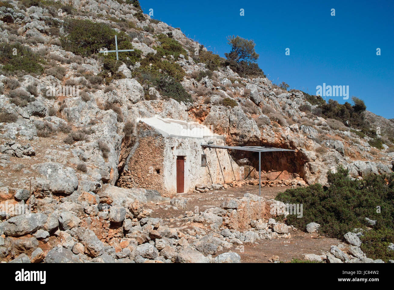 crete - chapel between stavros and katholiko monastiri Stock Photo - Alamy