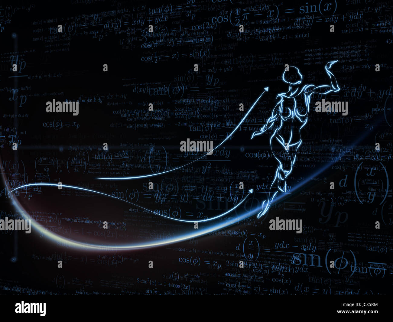 Geometry of Man series. Background design of Human line drawing, math ...
