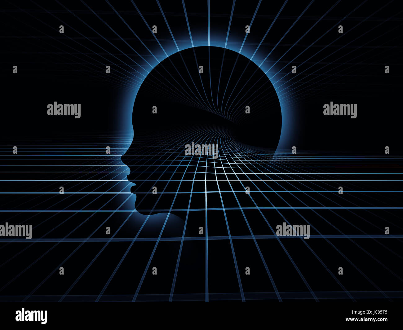 Mind Geometry series. Composition of Human profile, math and design ...