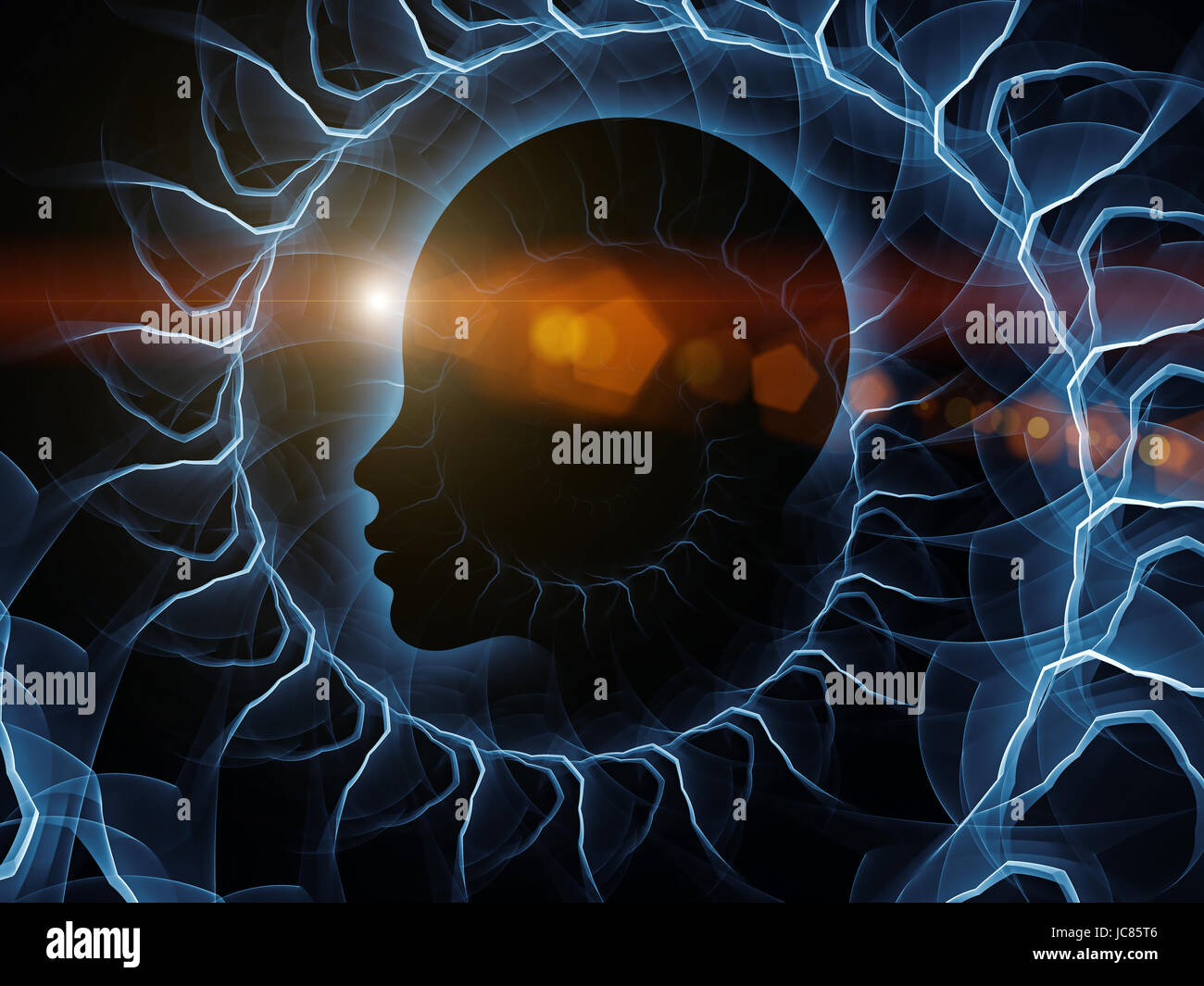 Mind Geometry series. Background design of Human profile, math and ...