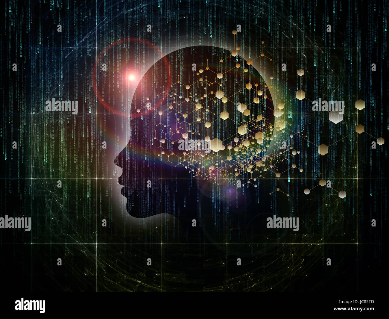 Mind Geometry series. Visually pleasing composition of Human profile ...