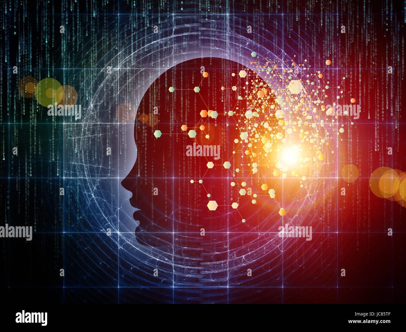 Mind Geometry series. Visually pleasing composition of Human profile ...