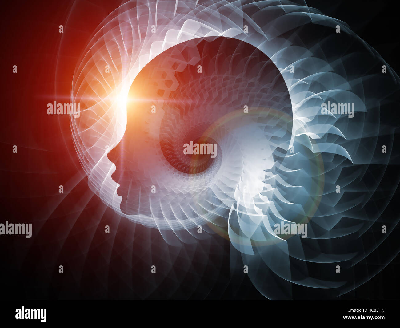 Mind Geometry series. Backdrop composed of Human profile, math and ...