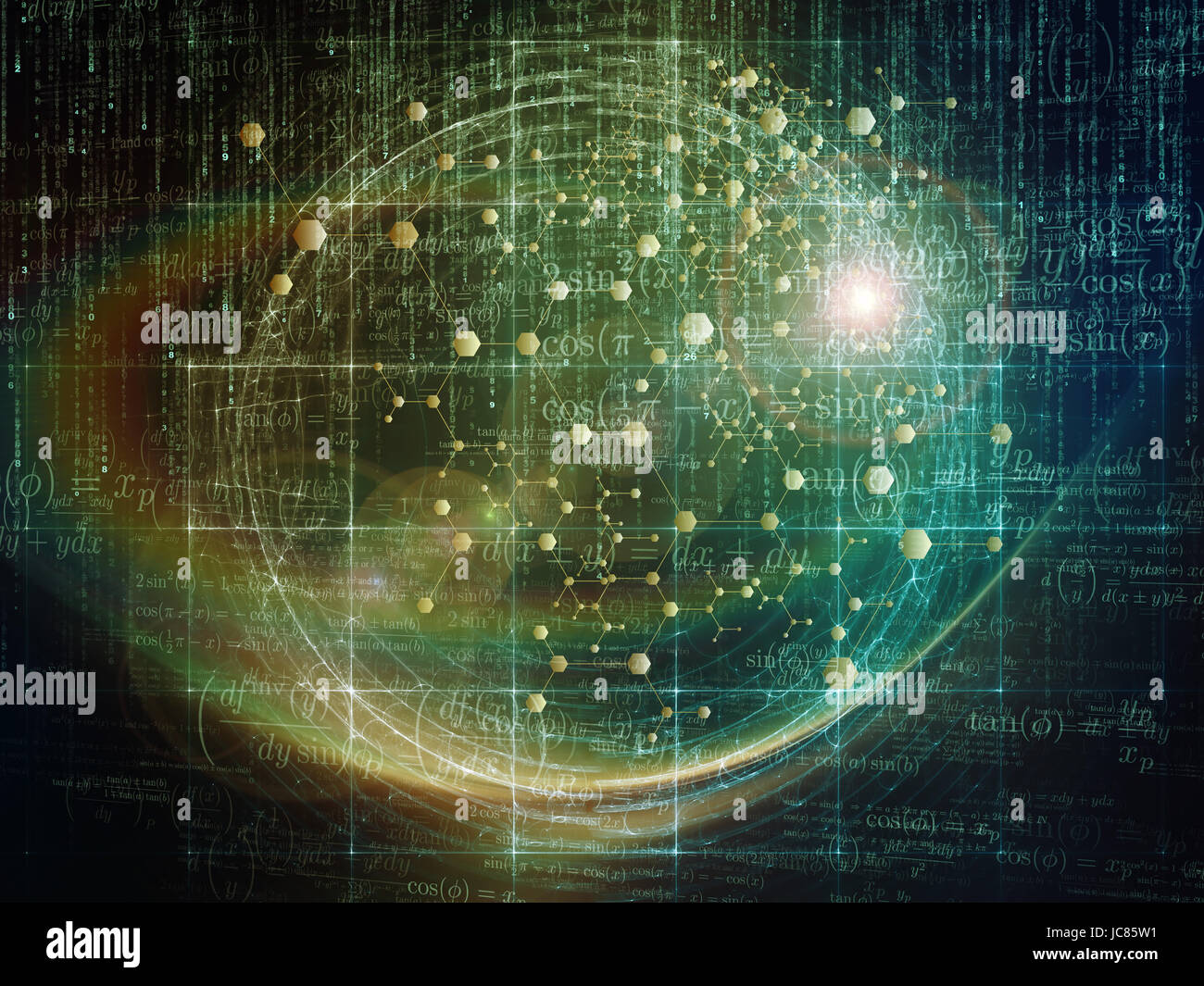 Particle Geometry series. Arrangement of number, math and design ...