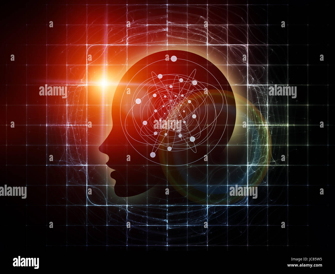 Mind Geometry series. Composition of Human profile, math and design ...