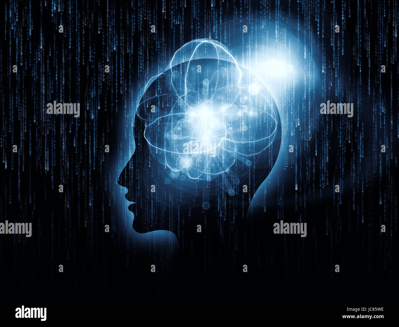 Mind Geometry series. Background design of Human profile, math and ...