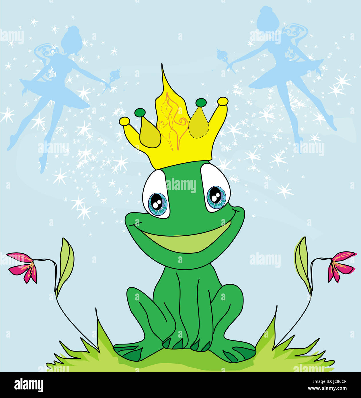 little fairies and frog Stock Photo - Alamy