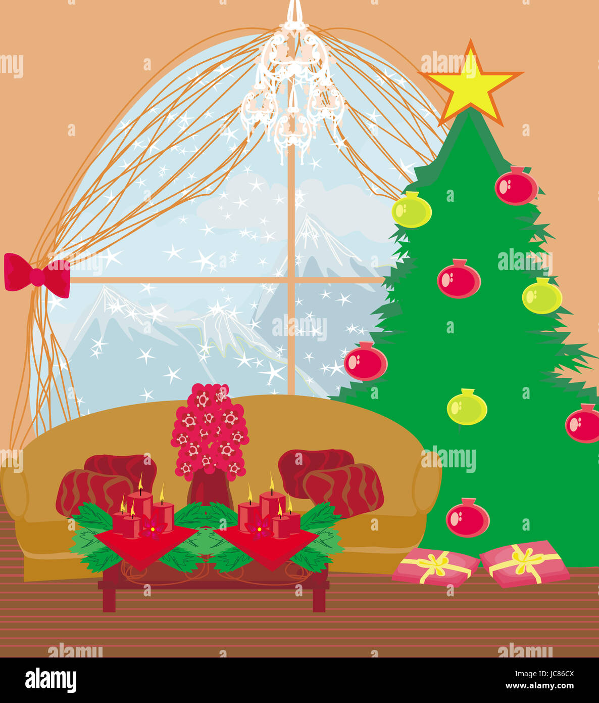 Christmas room interior design clip hi-res stock photography and images ...