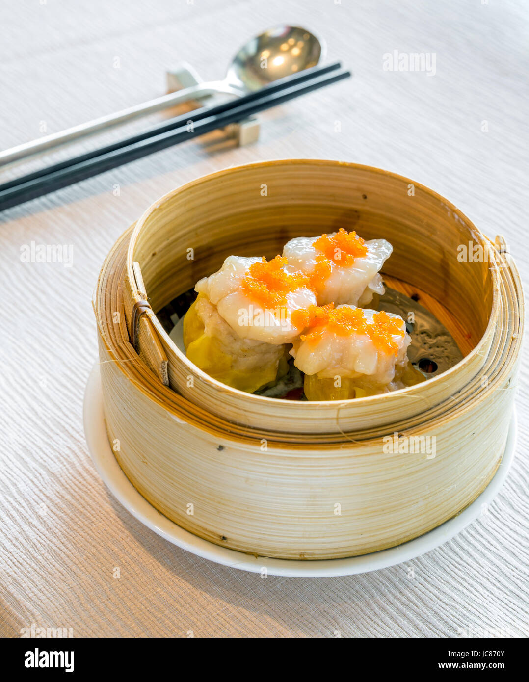 Dim Sum in Bamboo Steamed Bowl Stock Photo - Alamy