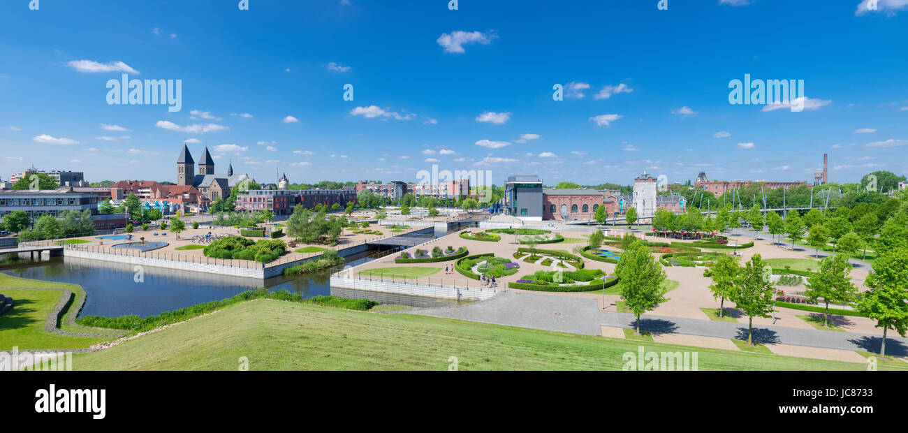 skyline of Gronau, Germany. In the foreground is the LAGA Park ...