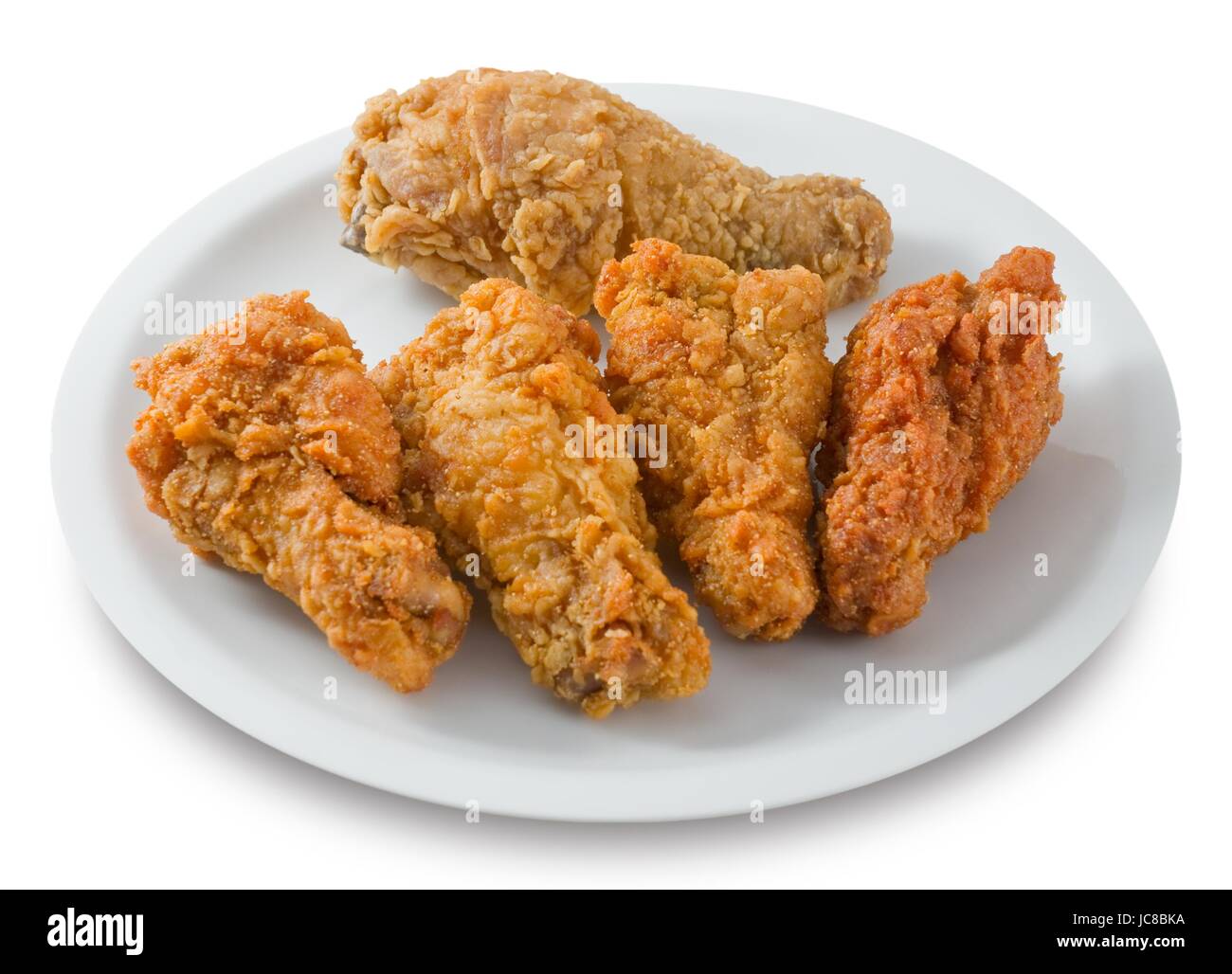 Cuisine and Food, A Plate of Crispy Fried Chicken Wings Isolated on A ...
